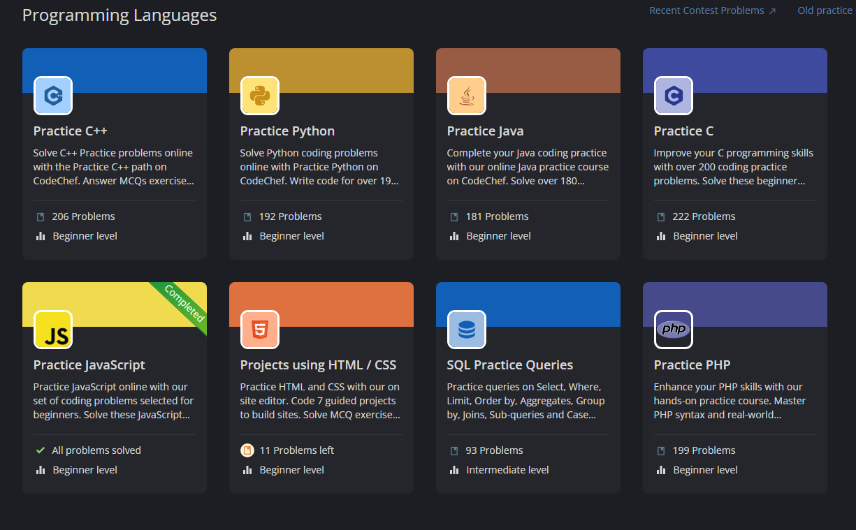 Problem with Pratice path "Projects using HTML / CSS" - bug reports - CodeChef Discuss