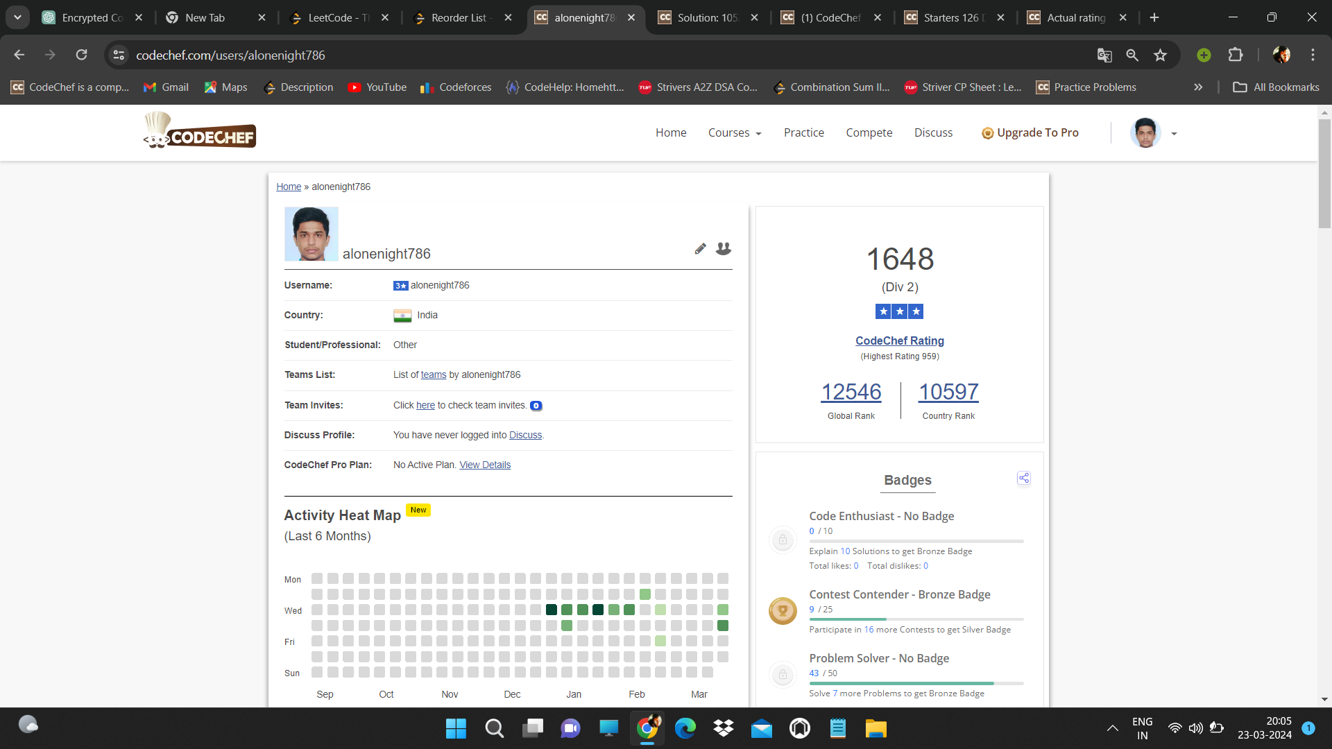 My current rating is 1648 but why show highest rating is 959 ? but my highest rating is 1648 ...