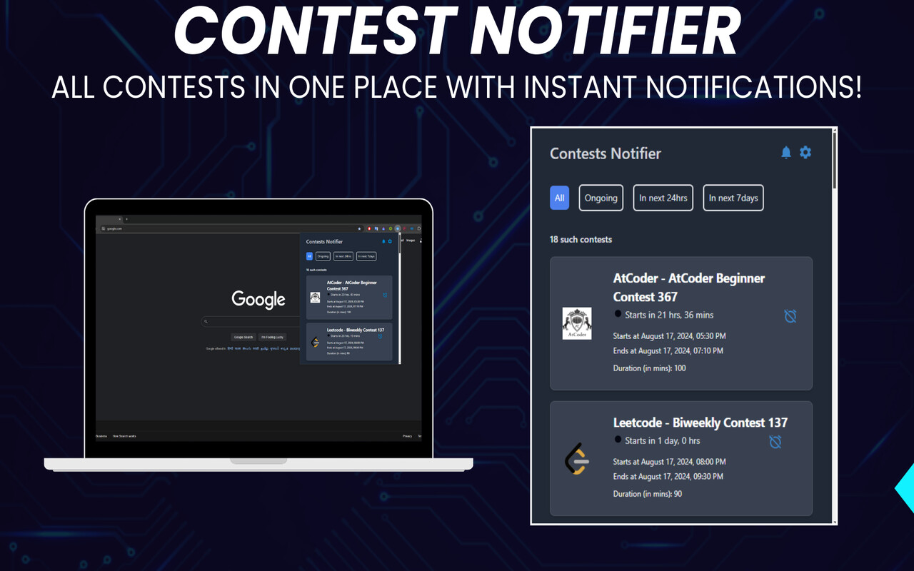 Contest Notifier — Browser Extension - general - CodeChef Discuss Contest Notifier — Browser Extension - general - CodeChef Discuss