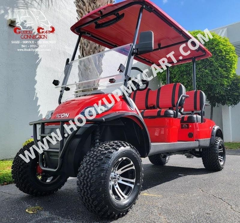 2023 ICON i40FL Red Golf Cart Electric Vehicle | Golf Carts for Sale in ...