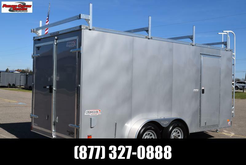 BRAVO 7x16 SCOUT ENCLOSED CONTRACTOR TRAILER w/ REAR DOUBLE DOORS ...