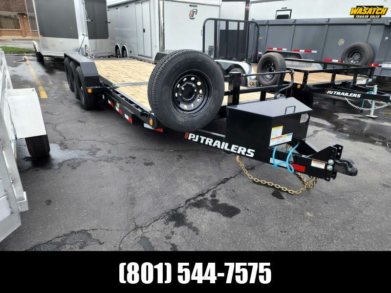 2023 PJ Trailers 22' T6 Tilt Deck Triple - Black Wood Flatbed Trailer ...