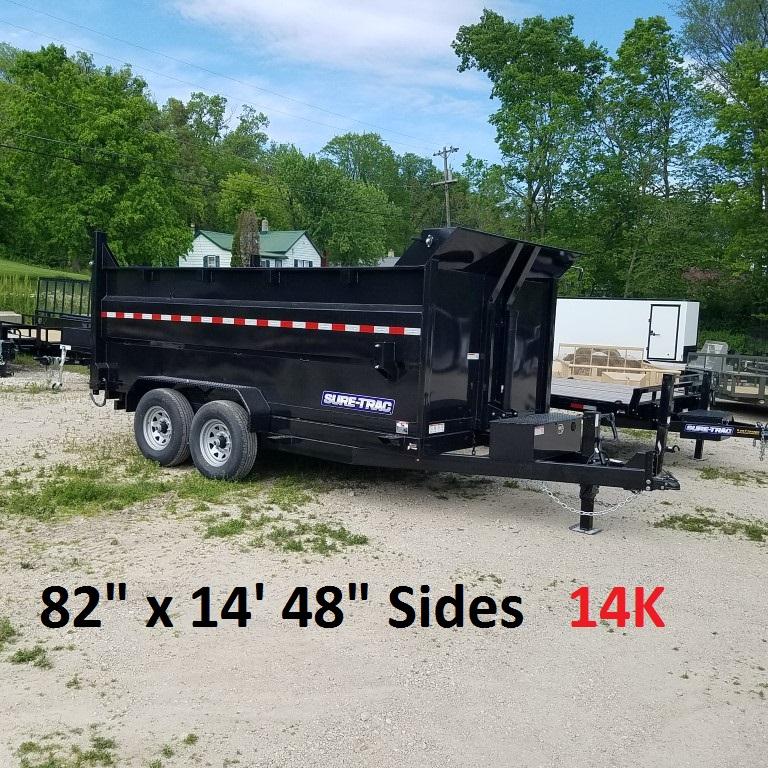 New 2024 Sure-Trac 82x14 Telescopic Dump Trailer w/4' Sides 14k ...