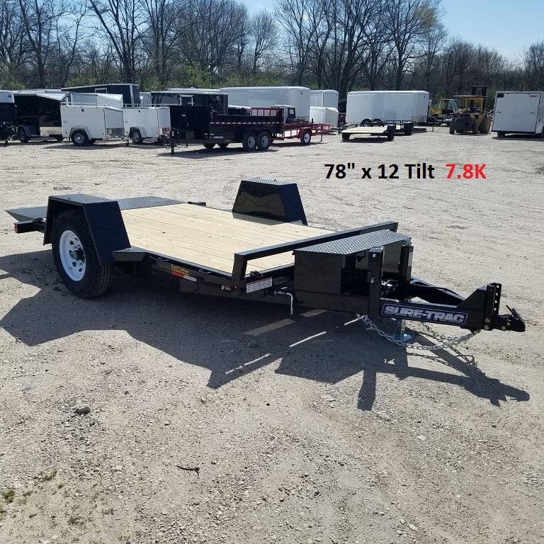New 2024 Sure-Trac 78 IN x 12 Single Axle Tilt Bed Equipment Trailer 7 ...