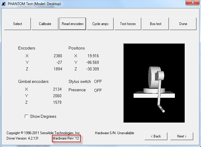 How do I find the Hardware Revision Number for my Haptic Device