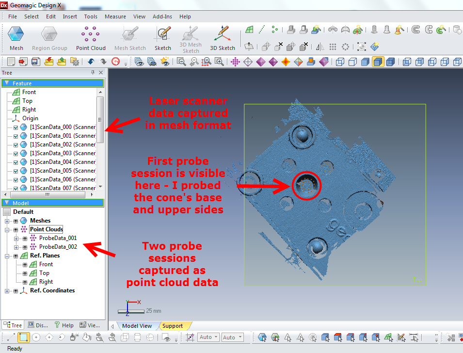 How do I use the LiveScan feature to scan parts with my laser scan arm ...