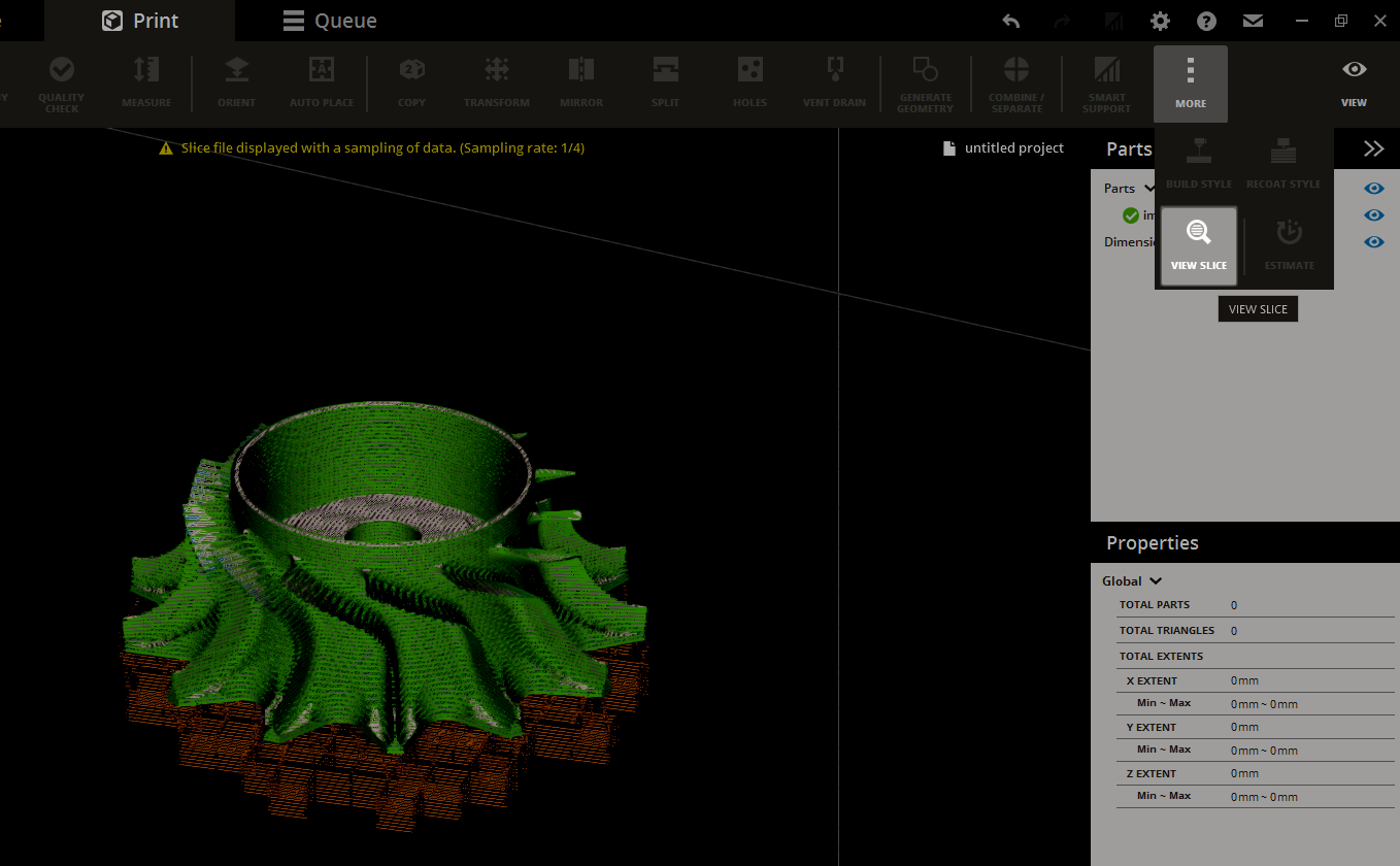 If I create an SLA build file how can I view the results of slicing