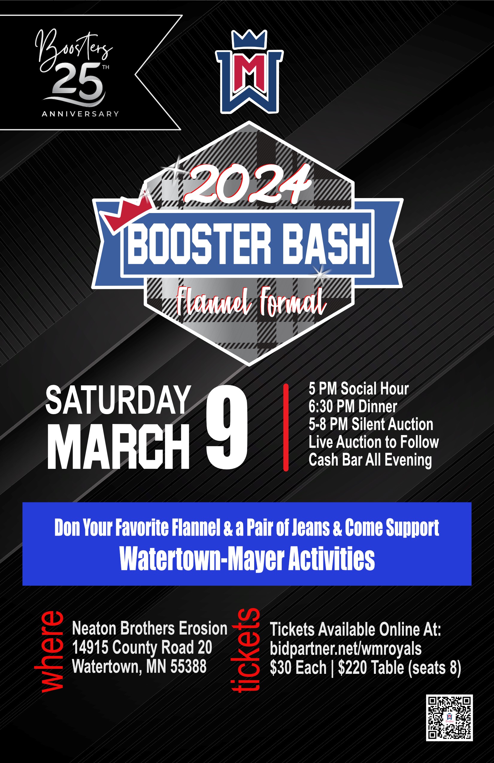Watertown-Mayer Royal Boosters' 2024 Boosters Bash Flannel Formal | DonationMatch