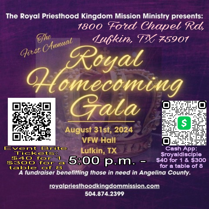 Royal Priesthood Kingdom Ministry Mission Open Door of Hope Homecoming ...