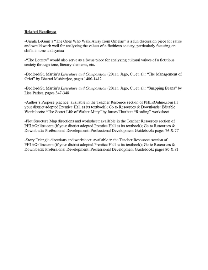 Short Stories: Cultural Connections Lesson Plan - This... - Activities