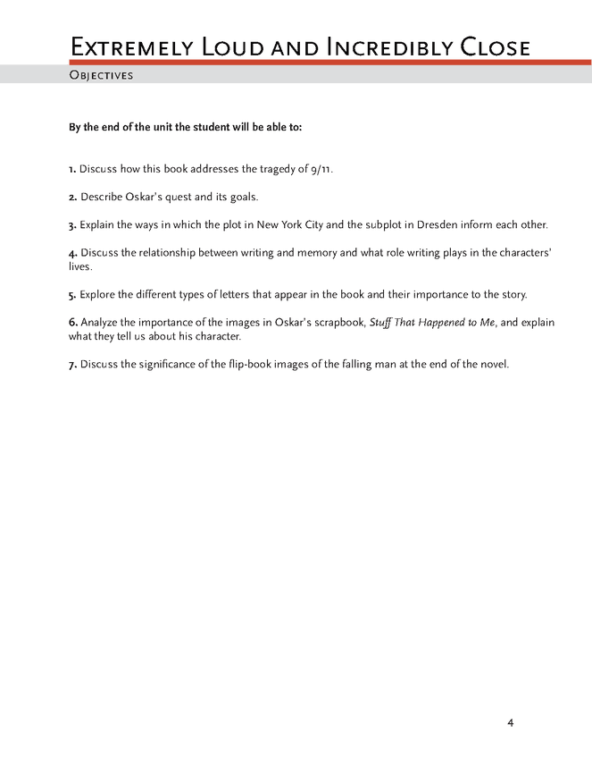 Extremely Loud and Incredibly Close eNotes Lesson Plan -... - Activities