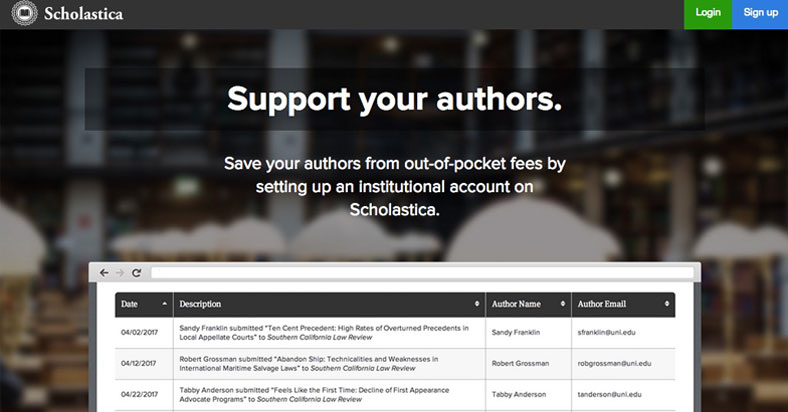 Scholastica: Institutional Accounts