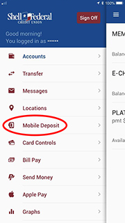Shell FCU | Mobile Deposit