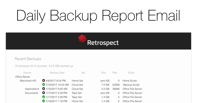 Retrospect Blog: Keep tabs with the Daily Backup Report Email