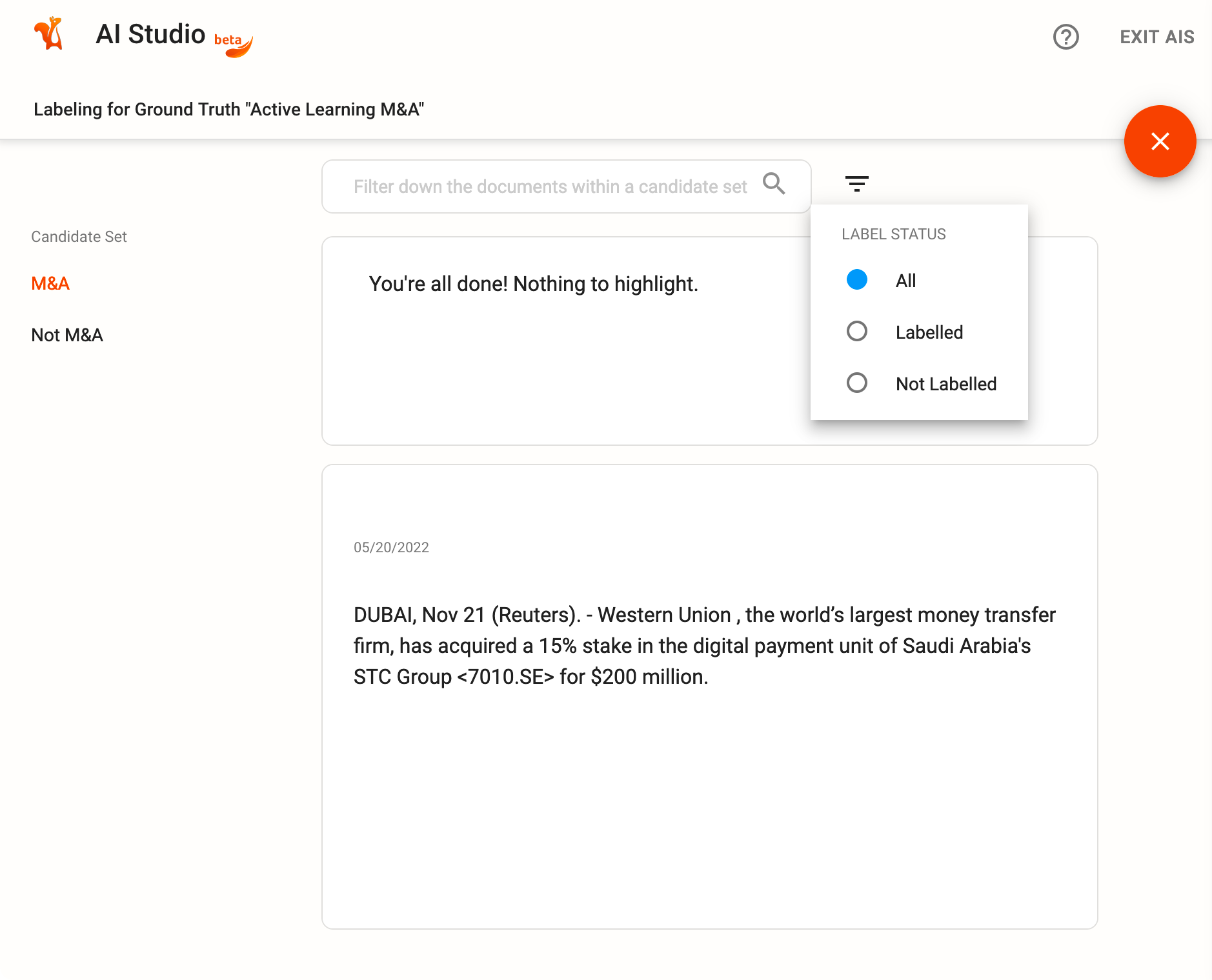 AI Studio Step 2: Ground Truth — Squirro Documentation