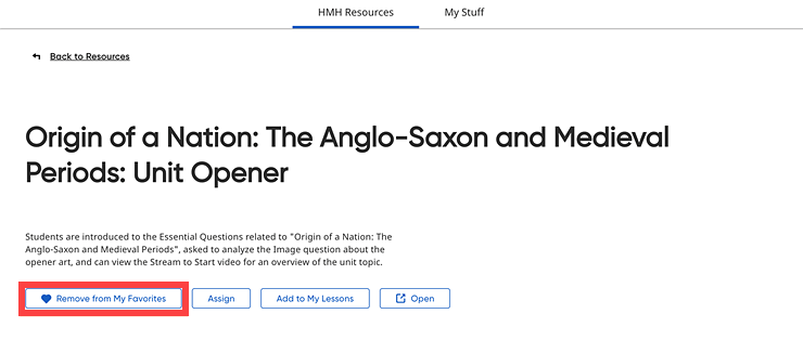 Add Resources to My Favorites List