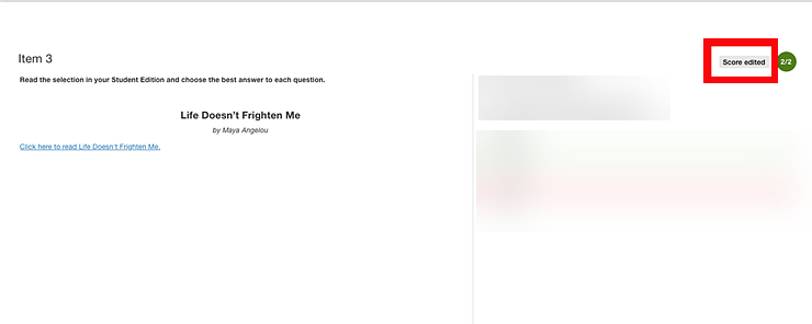 Edit the Score of an Assessment Item in HMH Ed as a Teacher