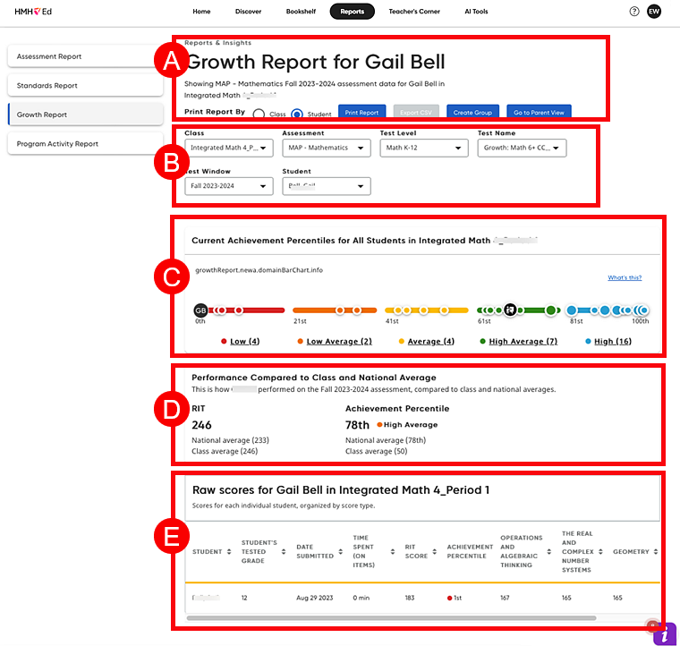 Navigate the MAP Growth Report Page