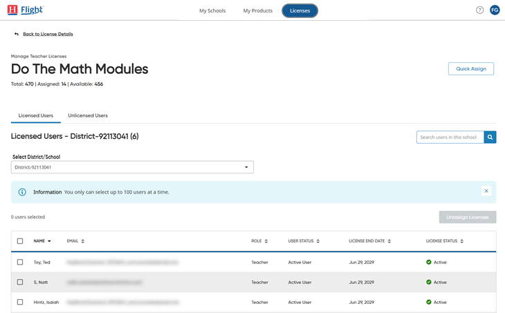 Use Quick Assign to Assign Product Licenses in Heinemann Flight