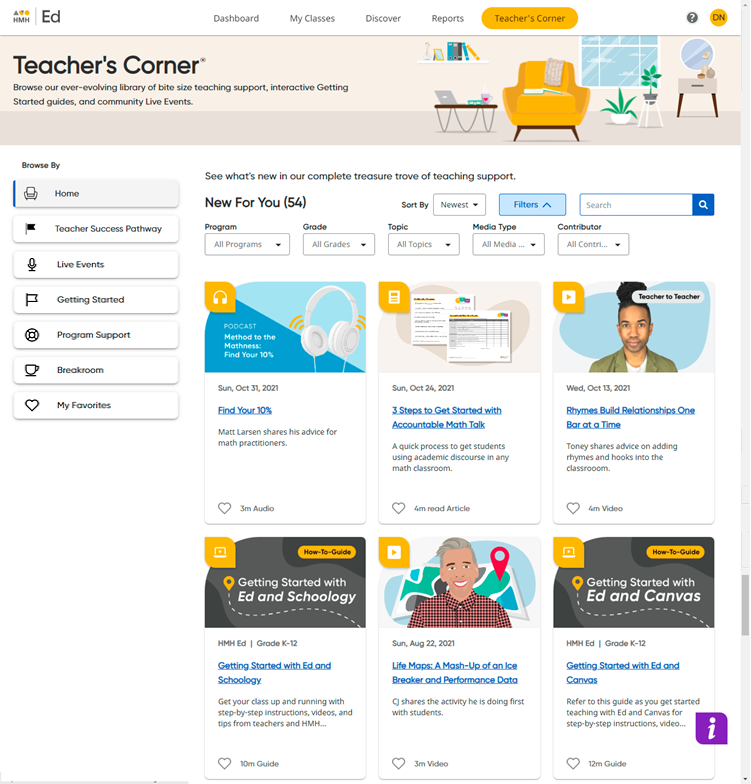 Open Teacher's Corner Resources