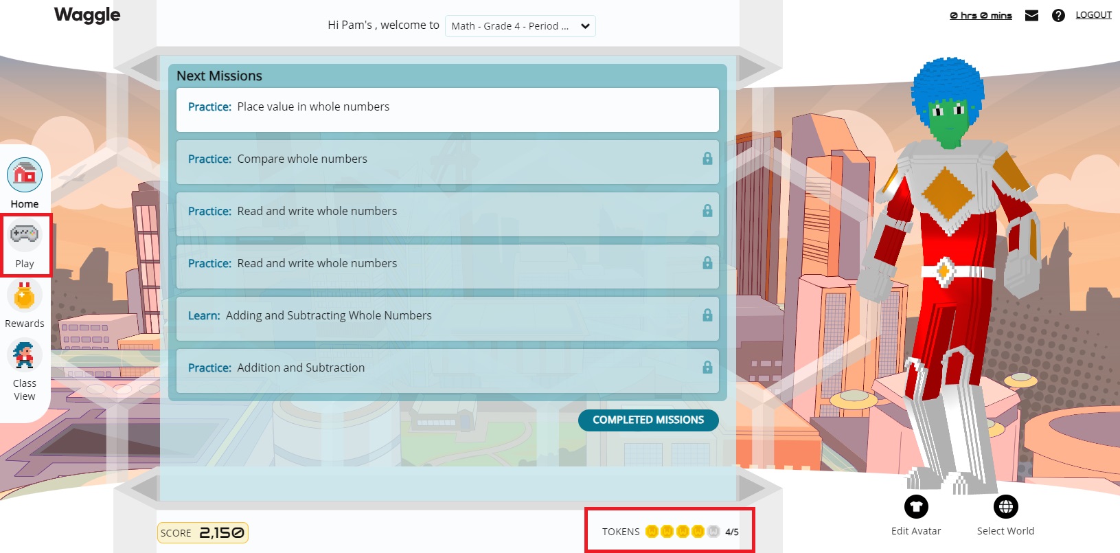 Play Activities in Waggle as a Student