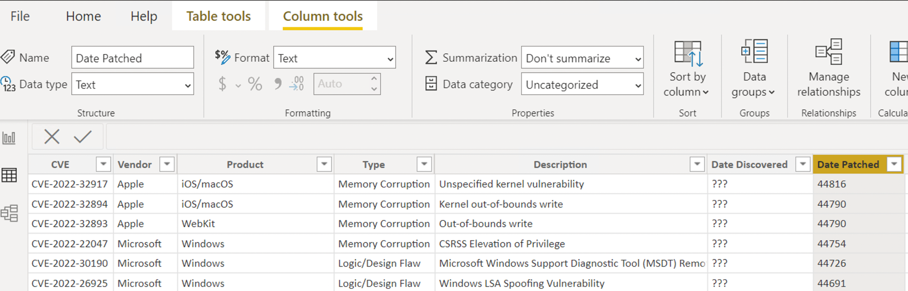 Transform Data In Power BI Evaluate And Change Column Data Types
