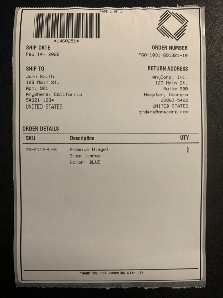 WooCommerce Packing Slips