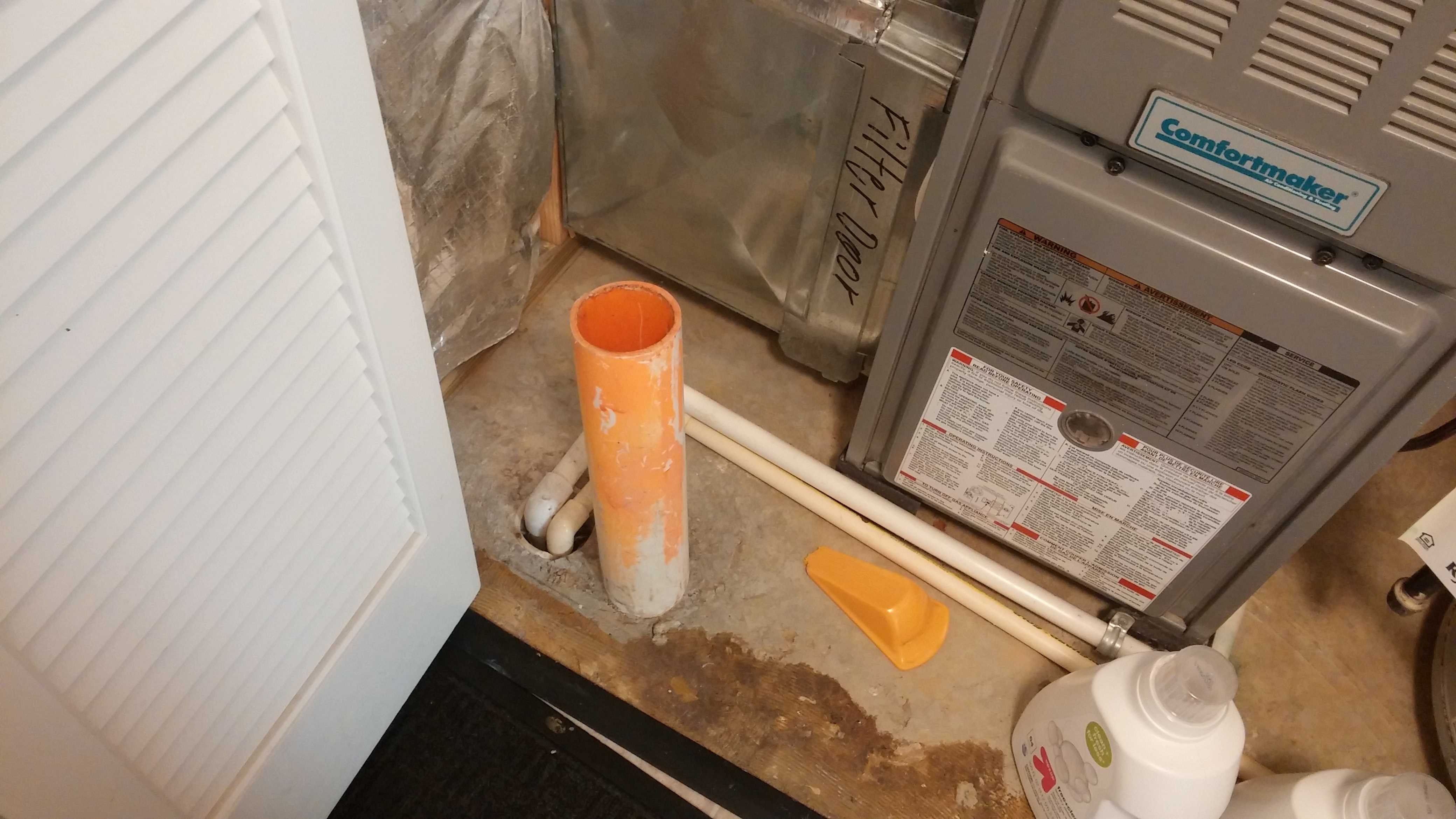 Mysterious Painted Orange Pipe in Utility Room | Plumbing Forums ...