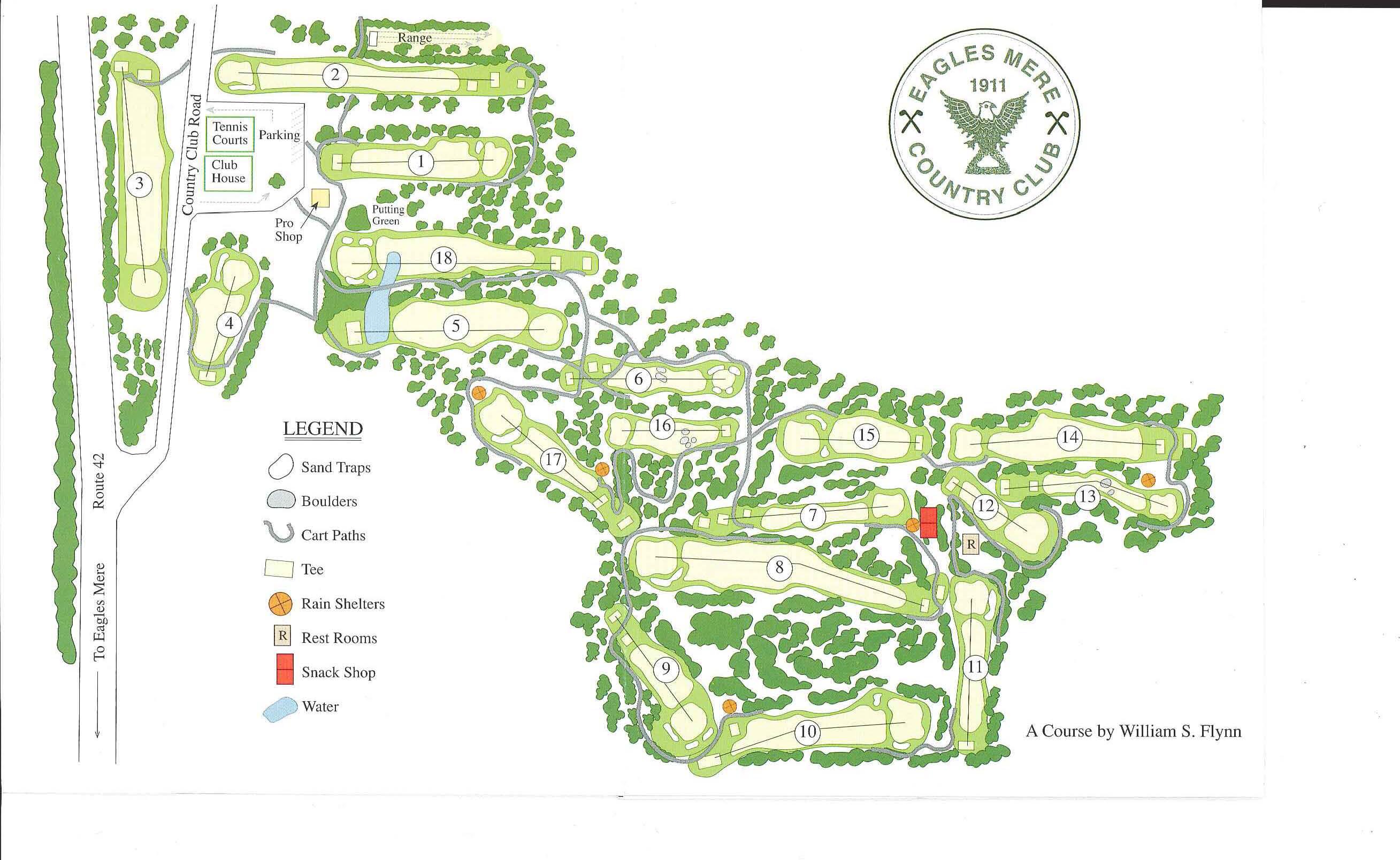Course Map - Eagles Mere Country Club