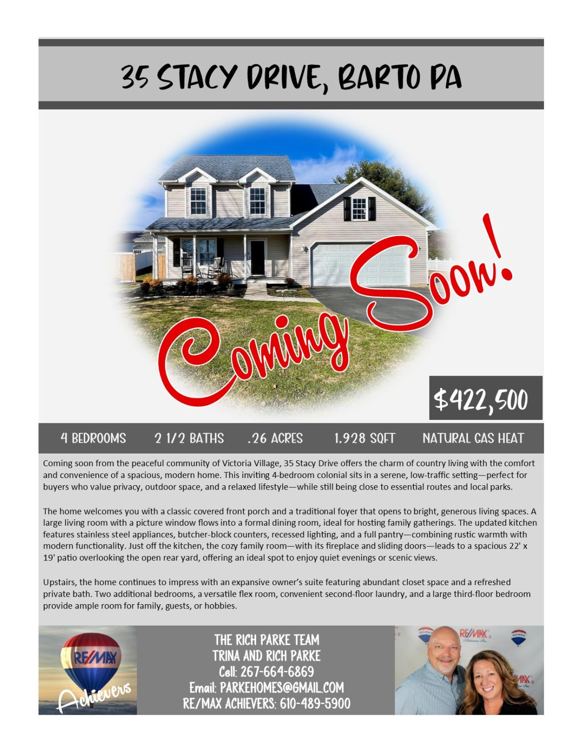 COMING SOON: 35 STACY DRIVE, BARTO IN SCENIC BERKS COUNTY...CALL THE ...