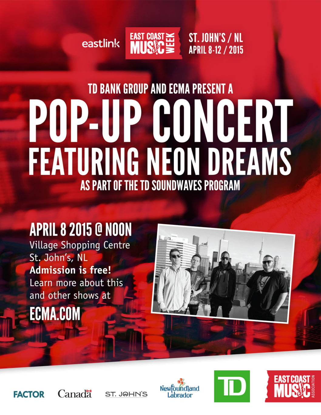TD Pop Up Concert Featuring Neon Dreams! - East Coast Music Association