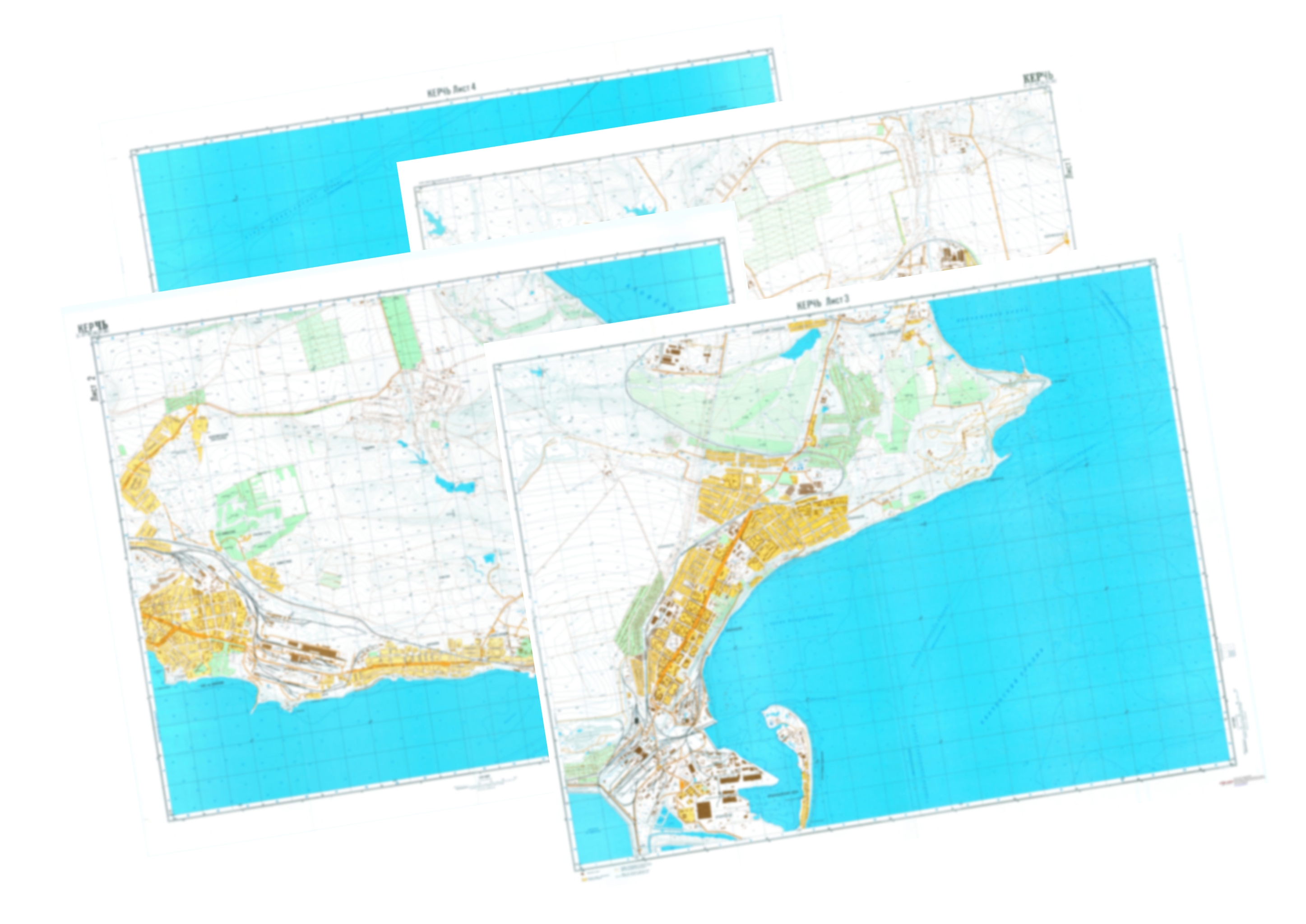 Kerch (Ukraine) 4-Sheet Map Set - Soviet Military City Plans