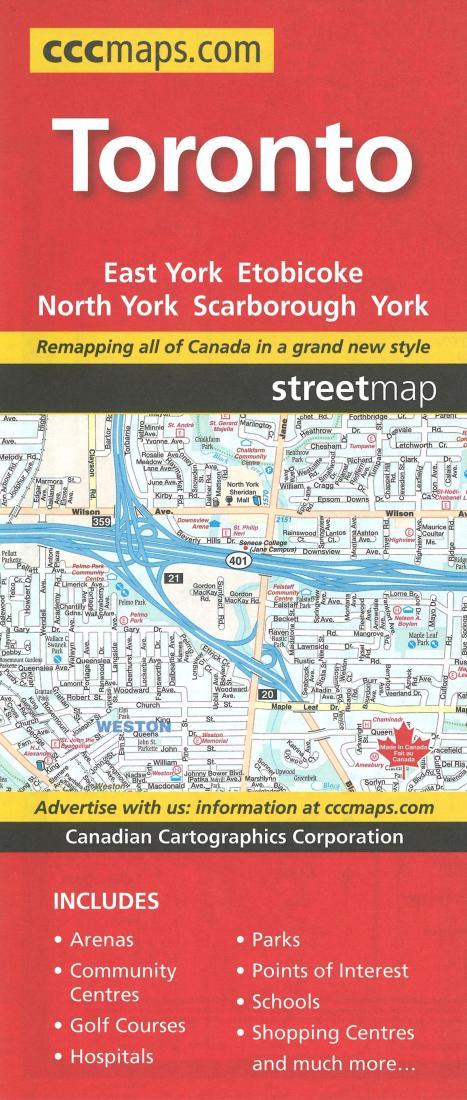Toronto, Ontario Street Map by Canadian Cartographics Corporation