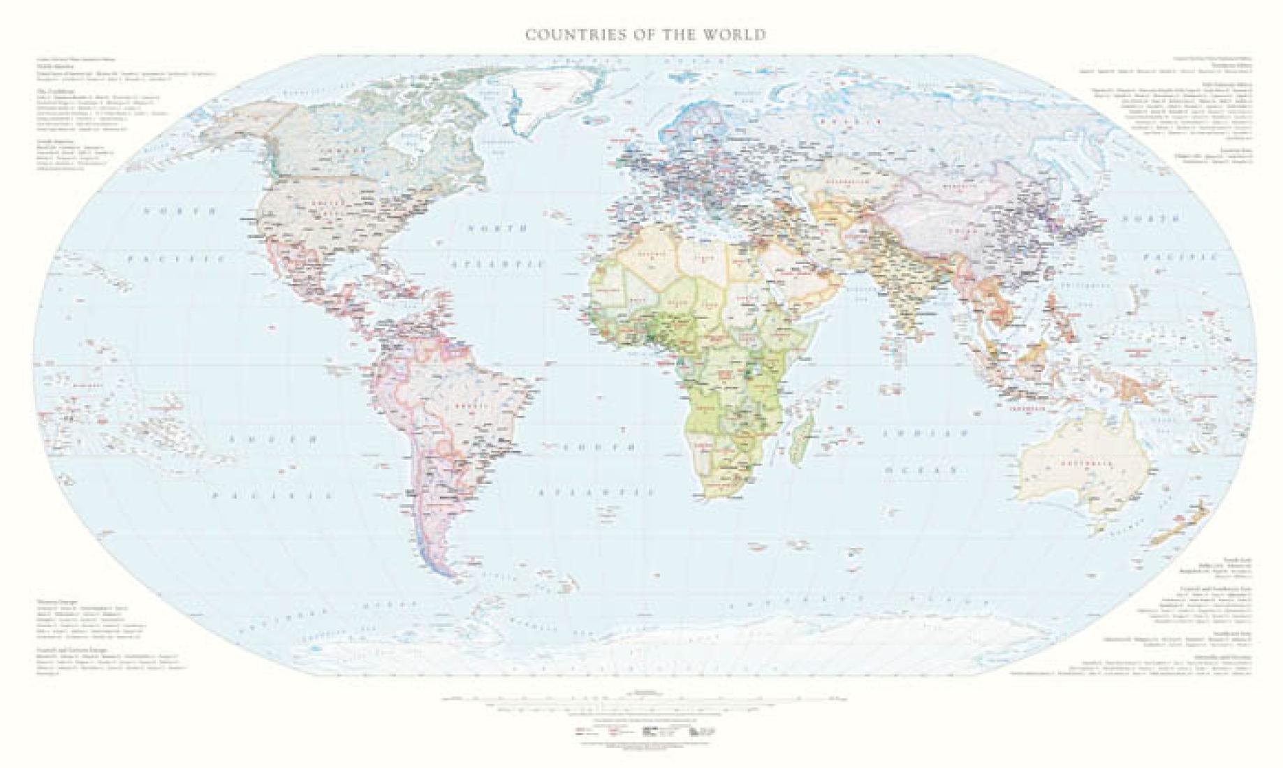 Countries of the World, Laminated Wall Map by Raven Maps