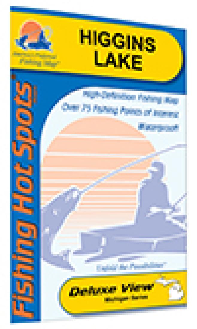 Higgins Lake Fishing Map by Fishing Hot Spots