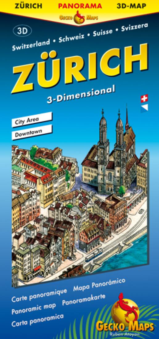 Zurich Panoramic Map by Gecko Maps