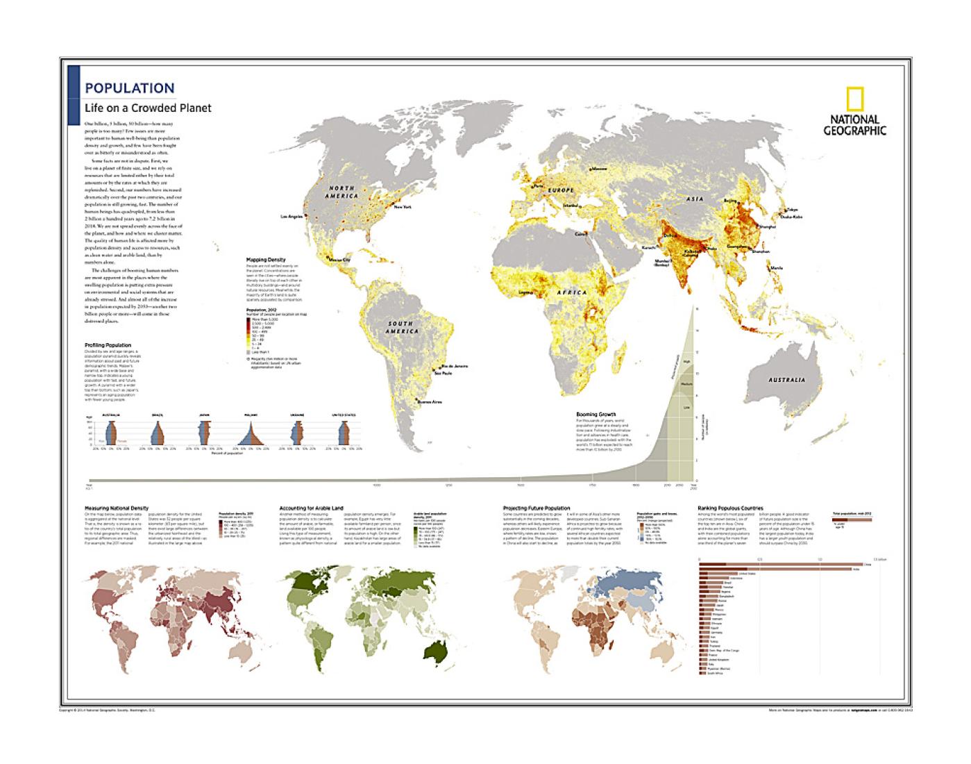 Population : Life on a Crowded Planet - Map from National Geographic ...