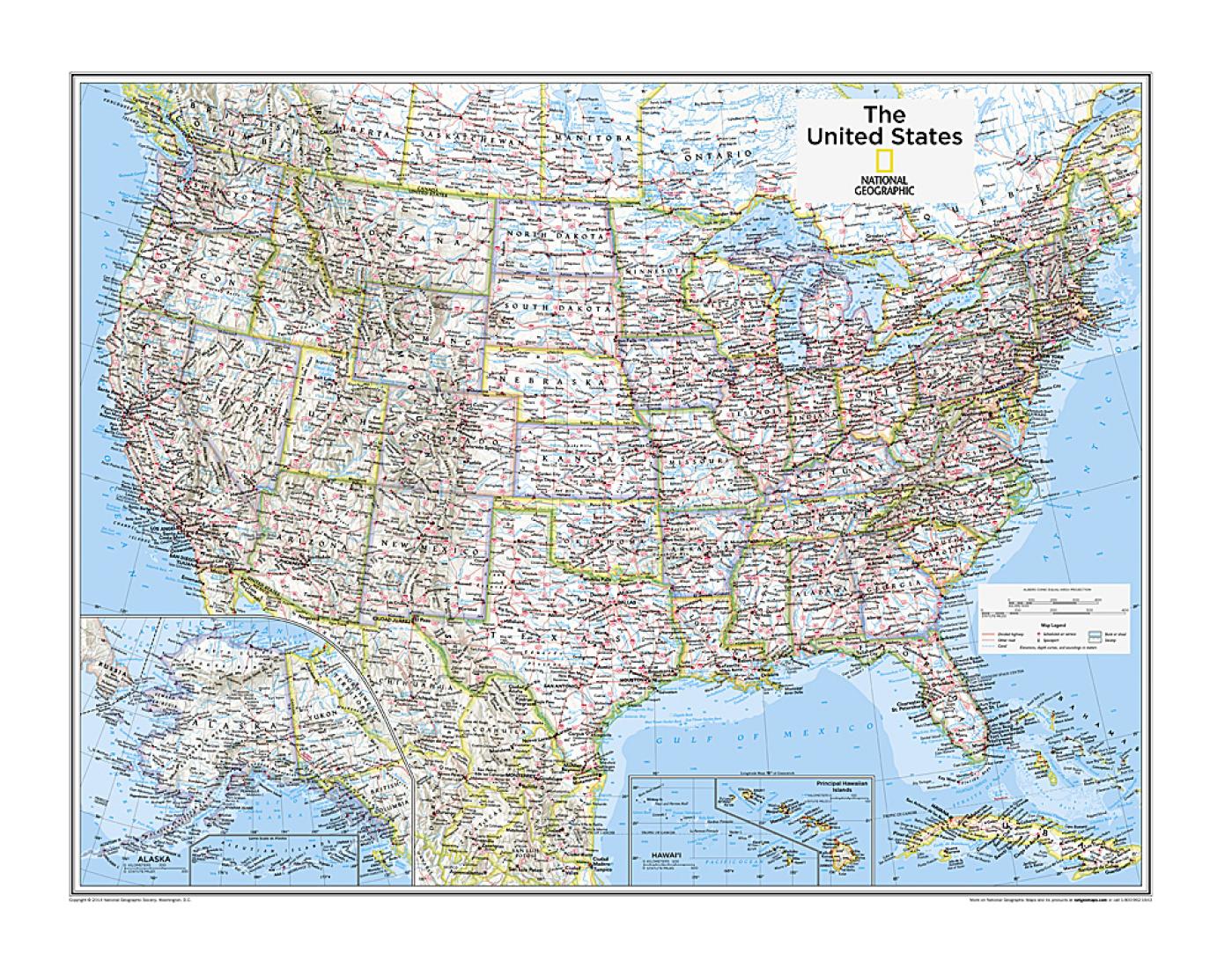 United States Political - Map from National Geographic Atlas of the ...