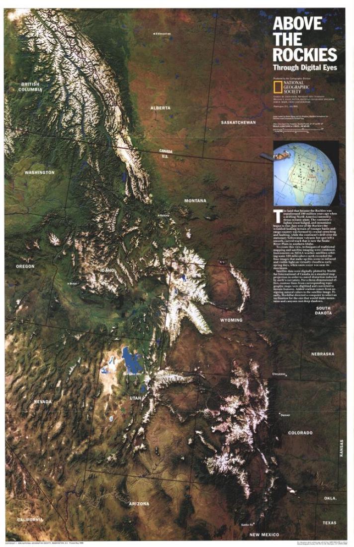 1995 Above the Rockies Map by National Geographic Maps