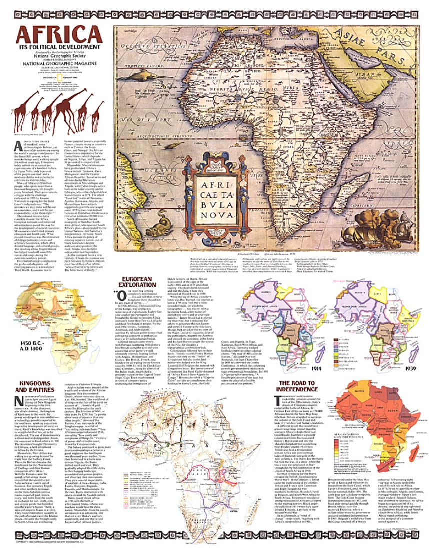 1980 Africa, Its Political Development Map by National Geographic Maps
