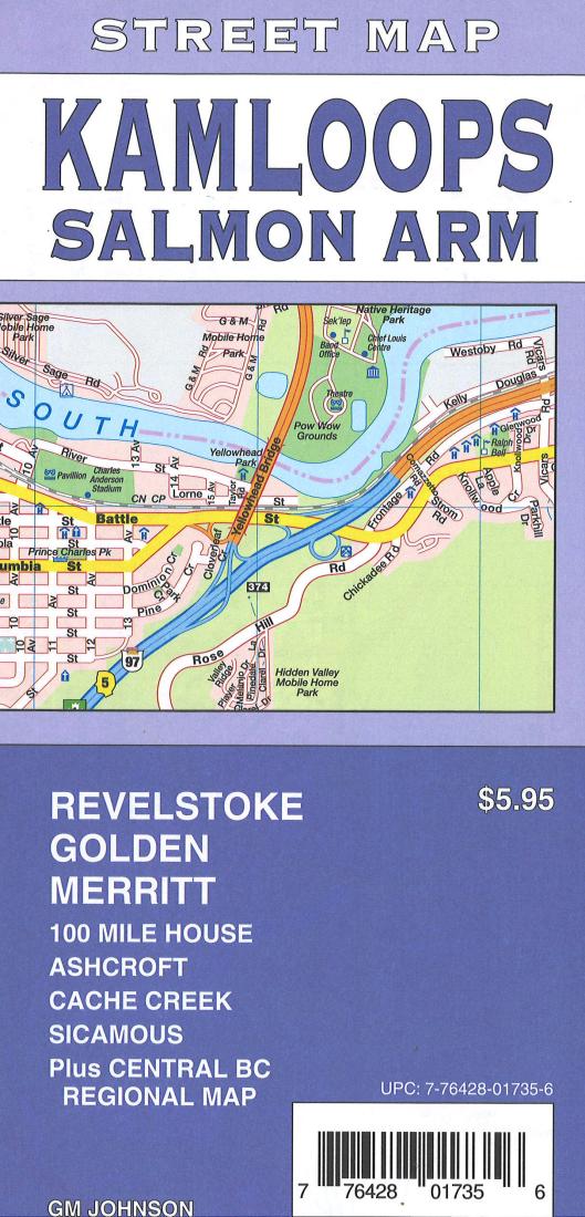 Kamloops and Salmon Arm, British Columbia Street Map by GM Johnson