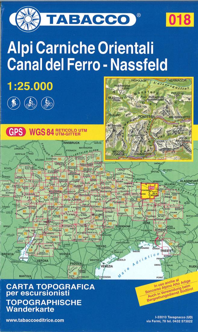 Alpi Carniche Orientali - Canal del Ferro Topographic Hiking Map by ...