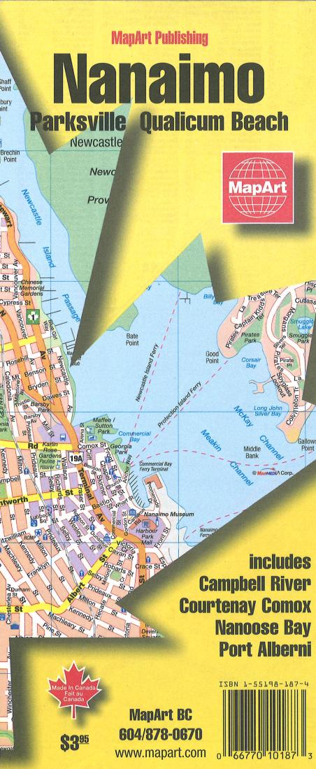 Nanaimo, Parksville, Qualicum Beach Road Map by MapArt