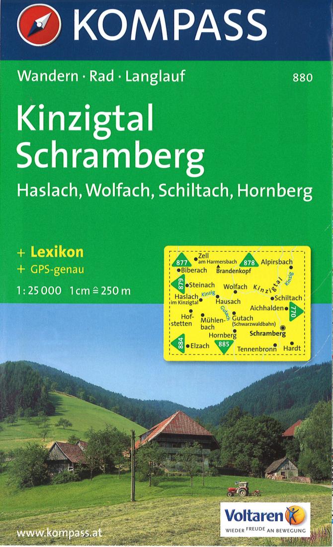 Kinzig & Schramberg Hiking Map by Kompass