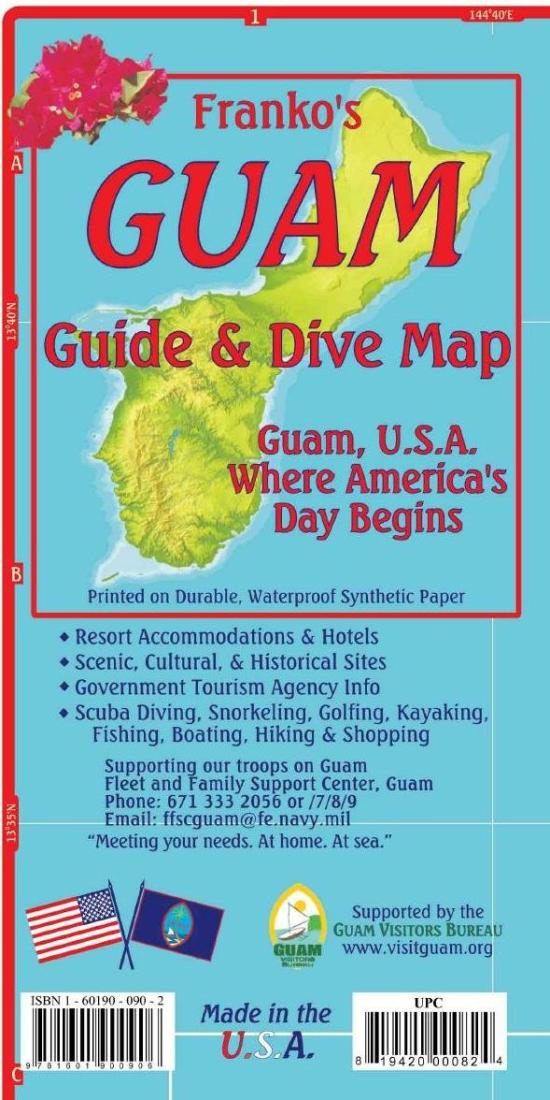 Guam, Guide Map (English edition) by Frankos Maps Ltd.