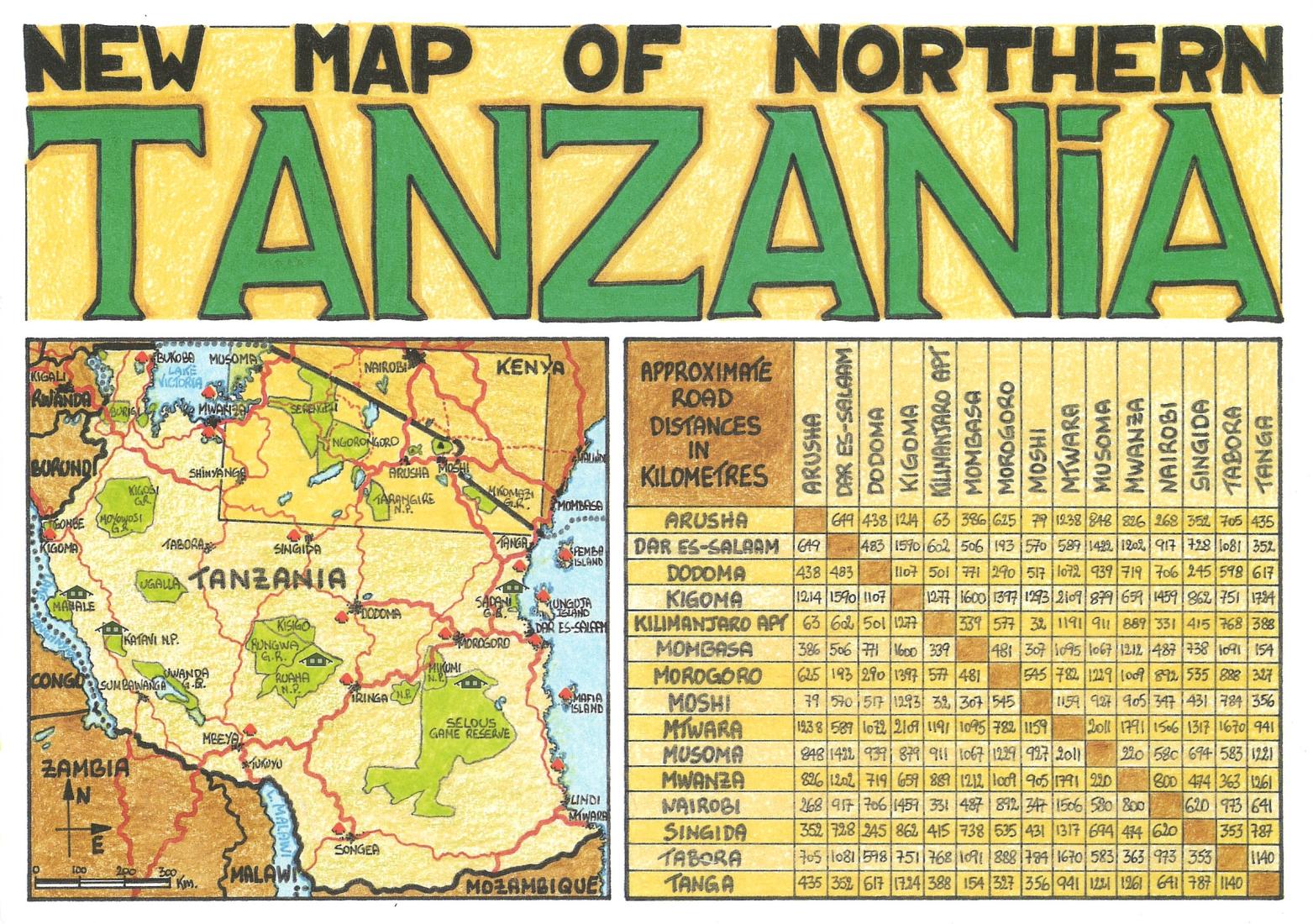 New Map of Northern Tanzania by GT Maps