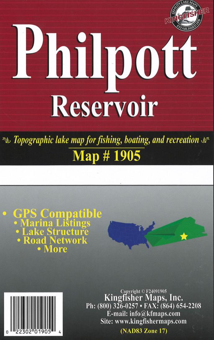 Philpott Reservoir Fishing Map by Kingfisher Maps, Inc.
