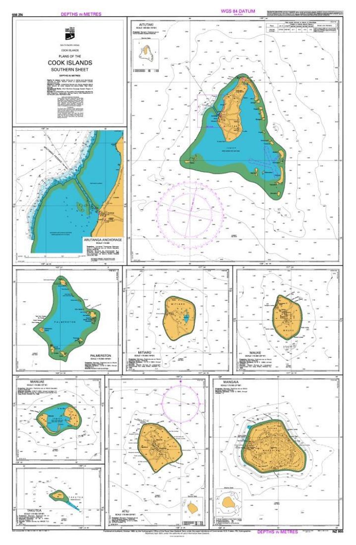 PLANS OF THE COOK ISLANDS (SOUTHERN SHEET): AITUTAKI / ARUTANGA ...