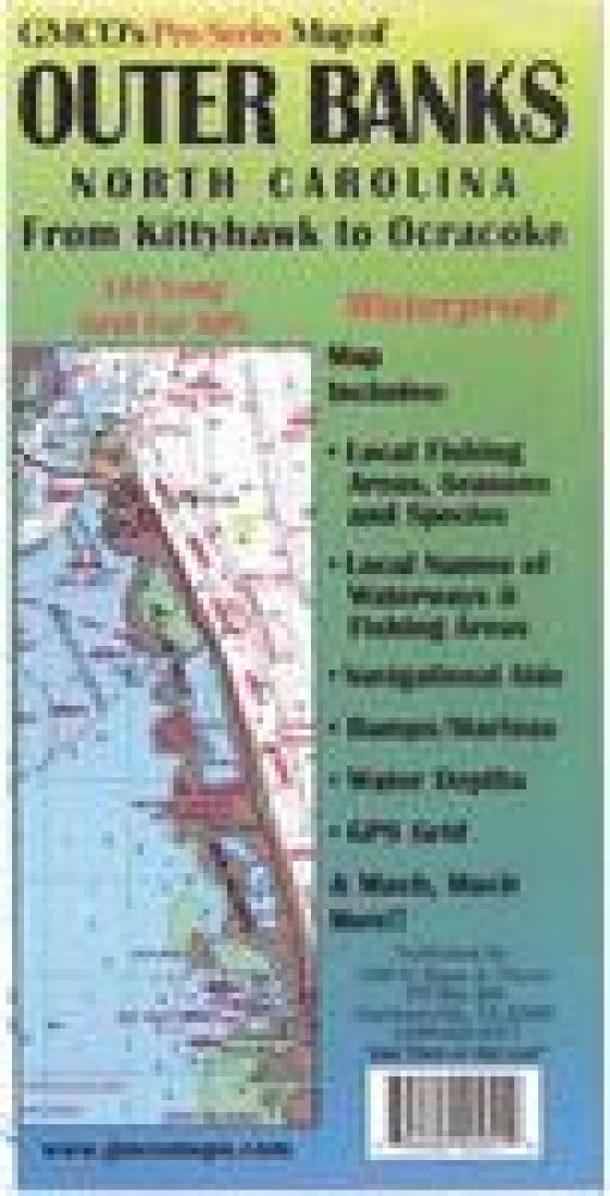 Outer Banks Chart & Fishing Map by GMCO Maps & Charts
