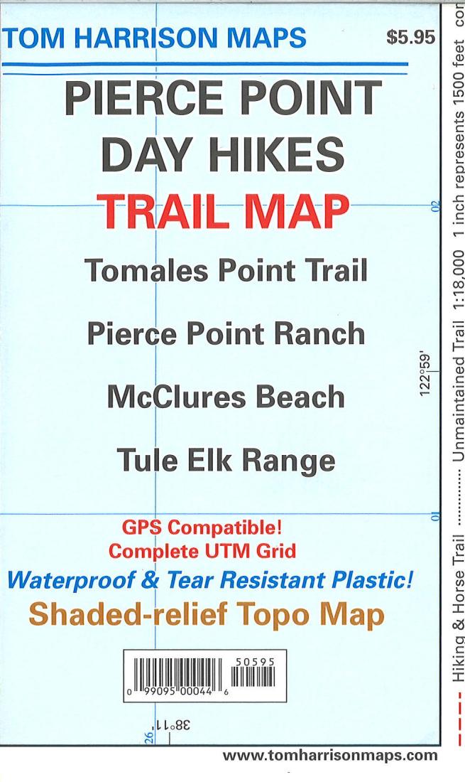 Pierce Point Day Hikes Trail Map by Tom Harrison Maps
